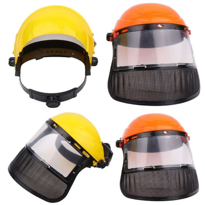 New Garden Grass Trimmer Safety Helmet Hat With Full Face Mesh ...