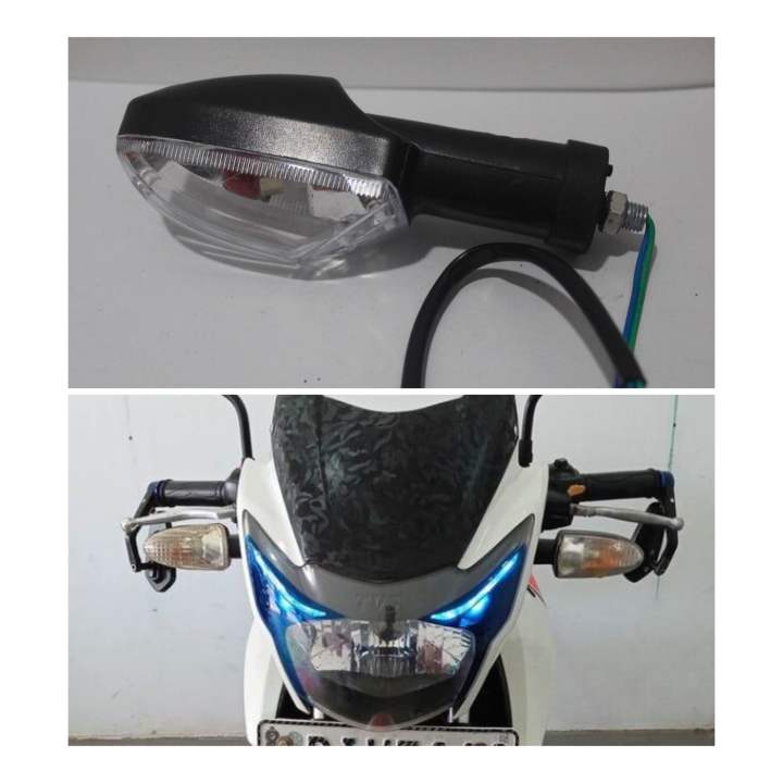 Apache RTR bike white color signal light ( one piece ) - with bulbs ...