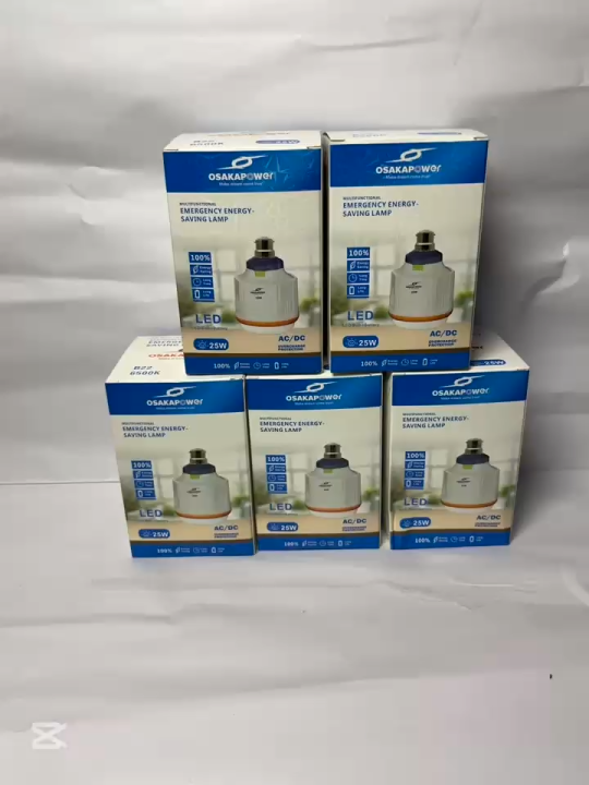 Osaka 25W Rechargeable Emergency LED Bulb – 8-Hour Backup | Dual AC/DC ...