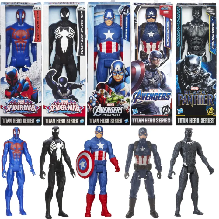 Hasbro Marvel Legends The Avengers Titan Hero Series Spiderman Black ...