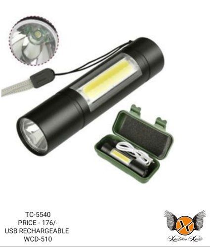 USB Rechargeable Mini LED Torch Light Zoomable XPE COB LED Flashlight ...