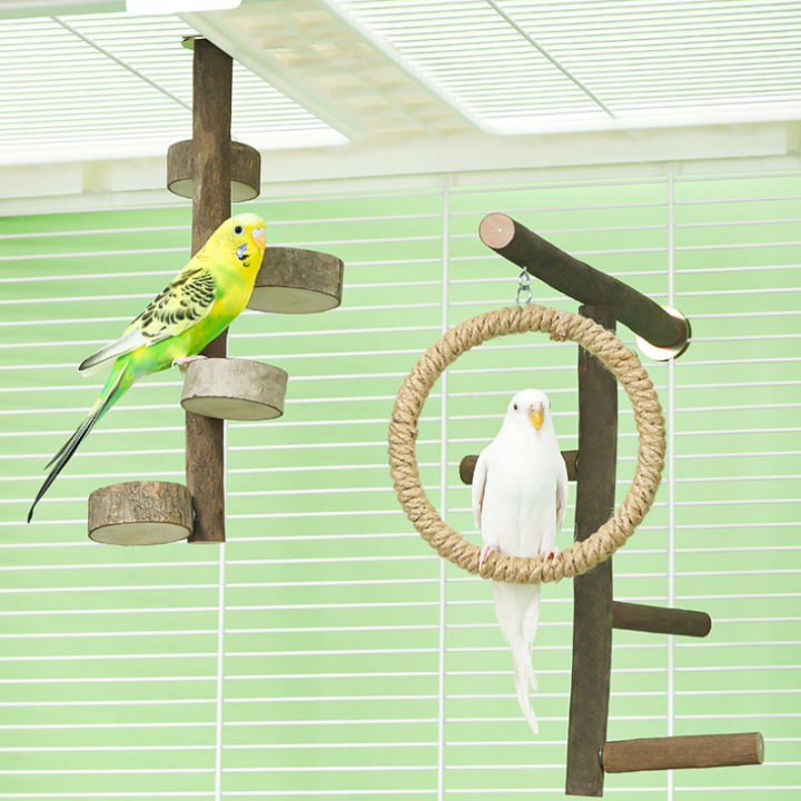 Parrot Cage Swing Toy Ladder Pet Bird Chewing Toy Cotton Thread Hanging ...