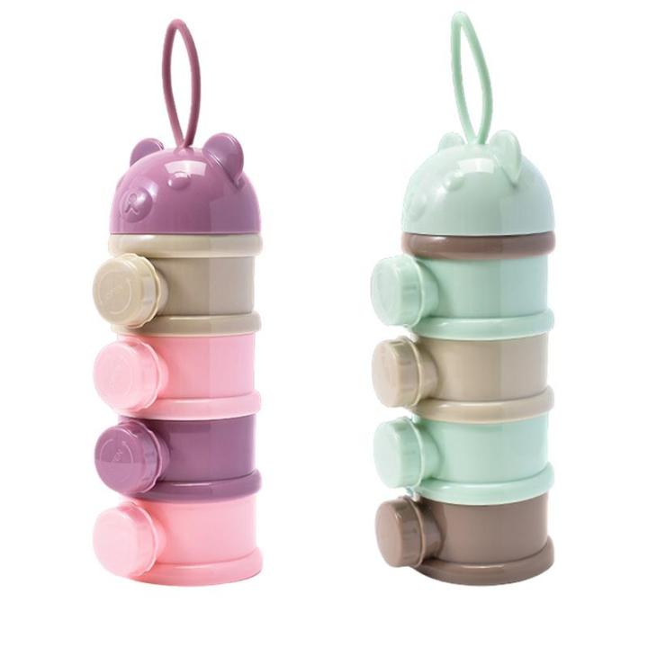 Portable baby milk powder storage box multi-layer baby food box 4-Layer ...
