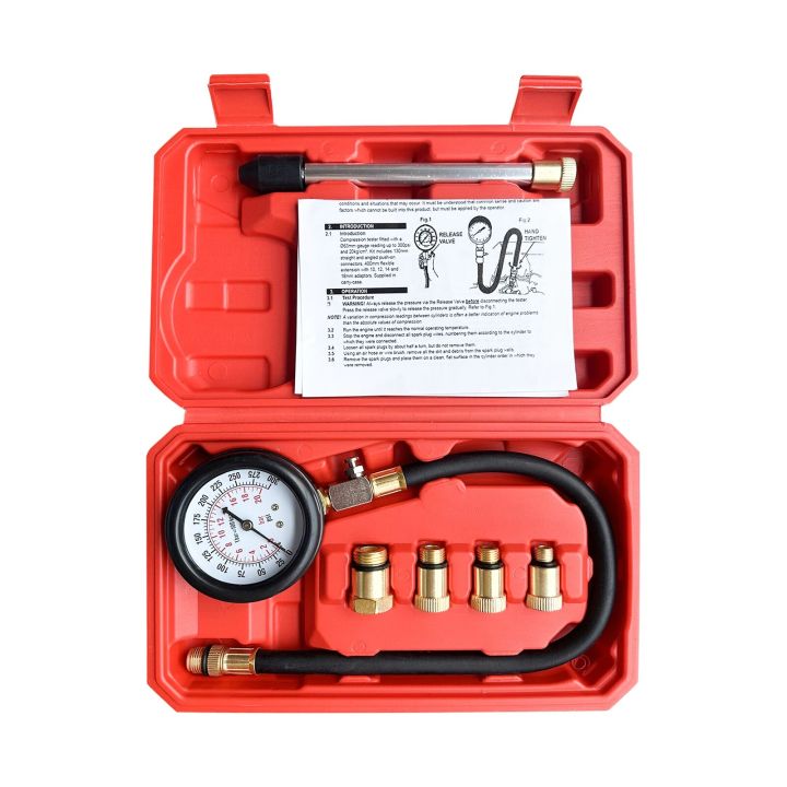 Upgrade Professional Petrol Engine Compression Tester Kit 0-300 PSI ...