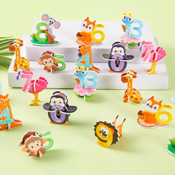 20pcs Cartoon Animals Foam Puzzle 3D Educational Toys for Kids Birthday ...