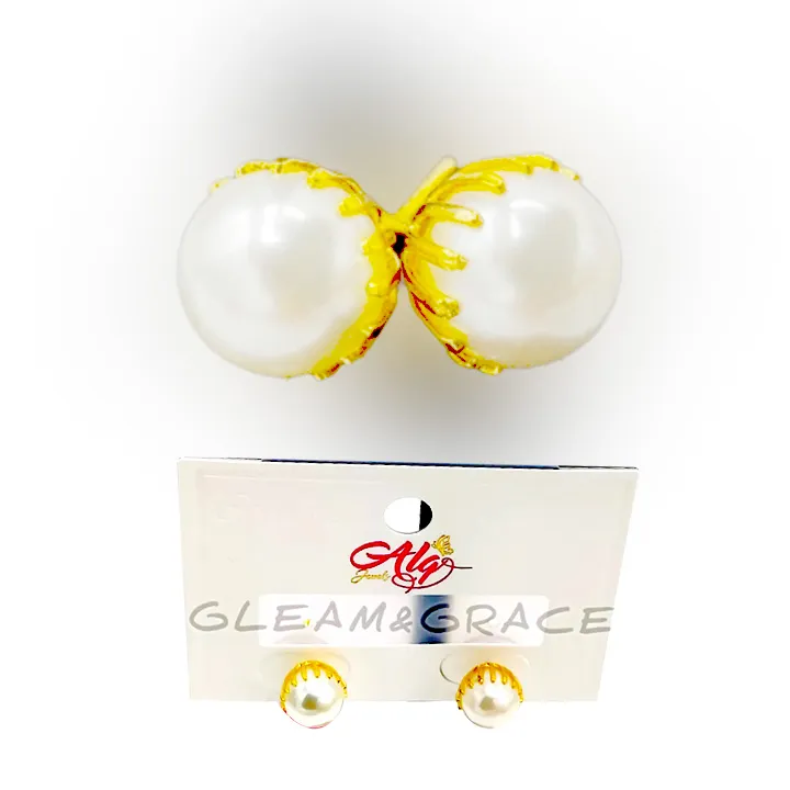 Classic Pearl Elegance Earrings – Timeless Grace with Golden Touch by ...