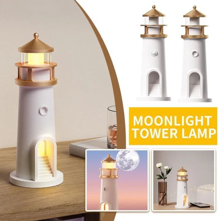 Moon Lamp Projector Night Light, Rechargeable LED Aesthetic Table Lamp ...