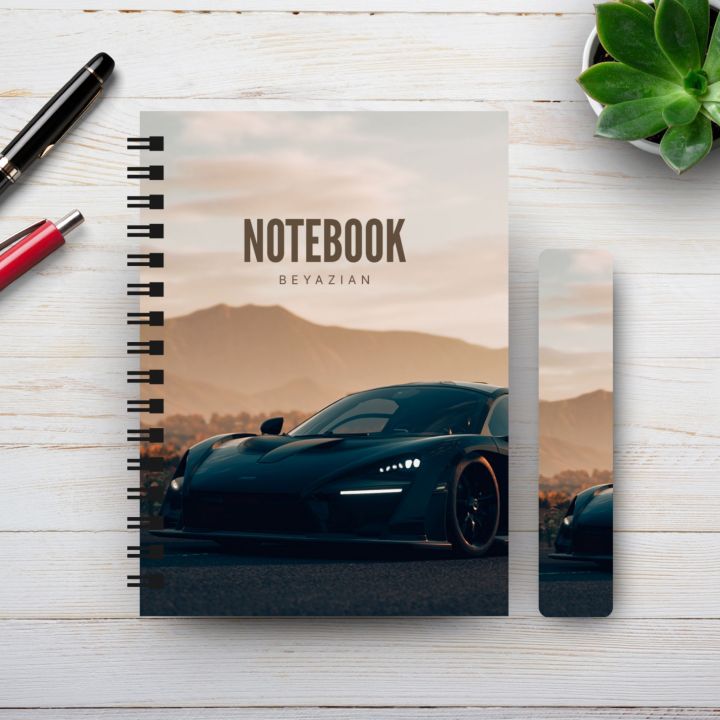 Car Themed Spiral Notebook 100 Pages | Sports Car Cover Spiral Notebook ...