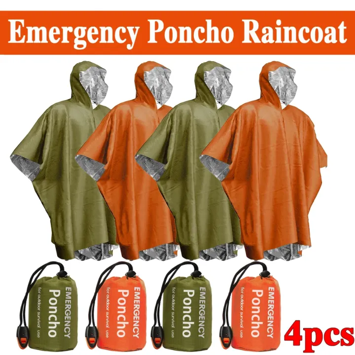 Emergency Waterproof Raincoat Aluminum Film Disposable Poncho Warm ...