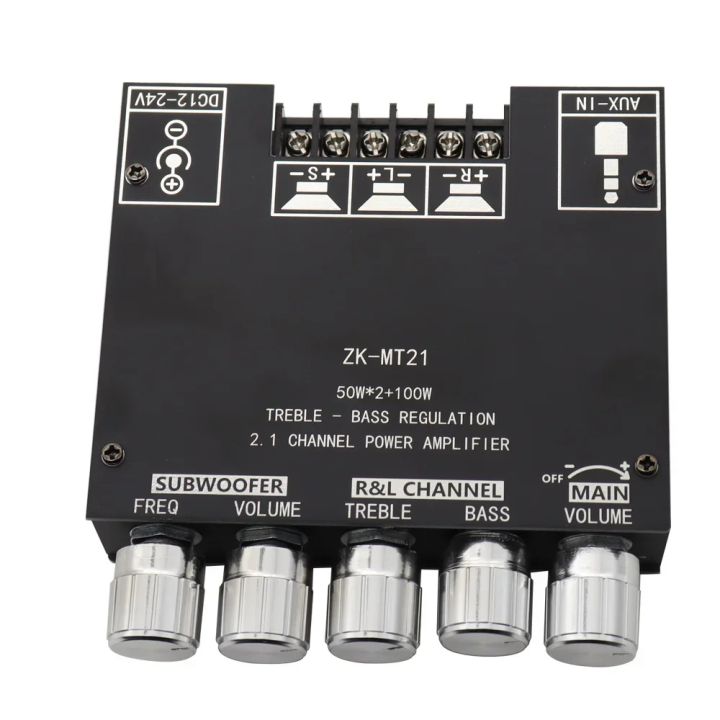 2x50W+100W Power Amplifier Board 2.1 Channel Subwoofer AUX 12V 24V ...