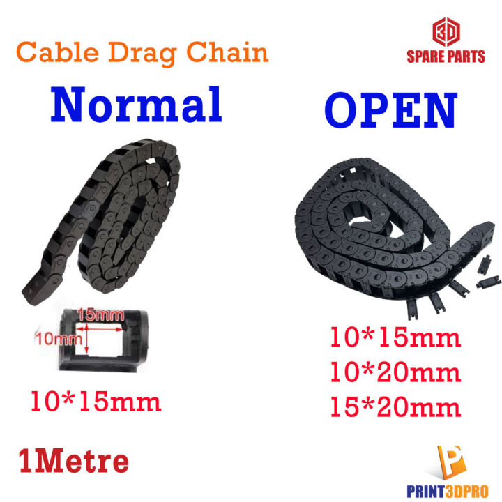 Wire carrier cable drag chain semi closed, open 1m | Shop.com.mm