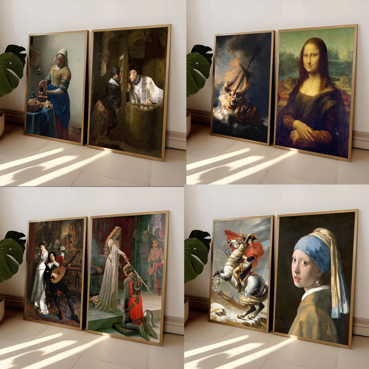 Mona Lisa Portrait Napoleon Crossing The Alps Famous Painting Canvas ...