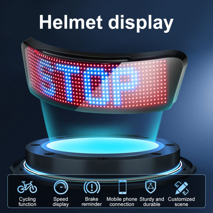 LED Helmet Screen with Turn Signals Speedometer Programmable APP ...