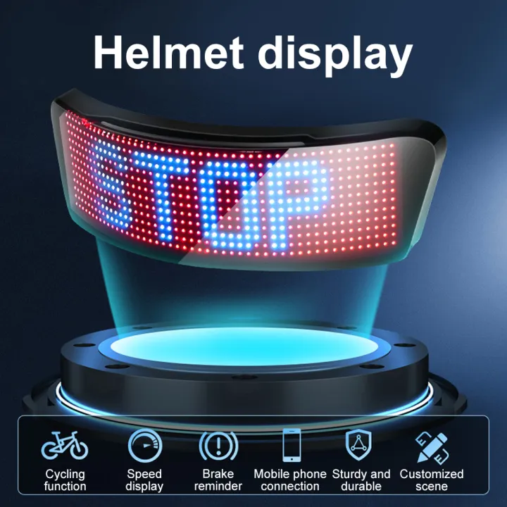 LED Helmet Screen with Turn Signals Speedometer Programmable APP ...