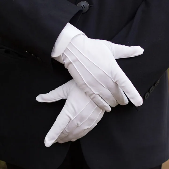 4Pairs White Cotton Gloves Hand Moisturising Formal Cotton Gloves for ...