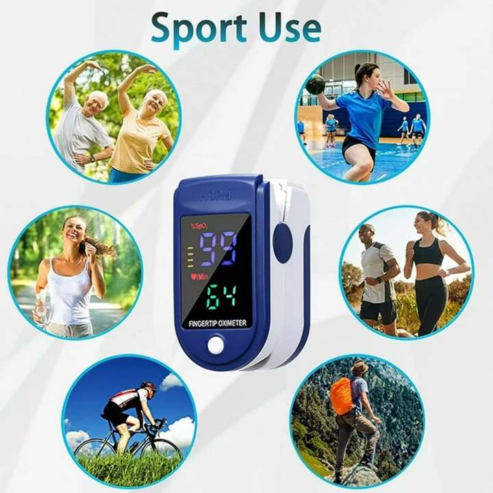 Portable Pulse Fingertip Oximeter with Batteries, Large OLED Display ...