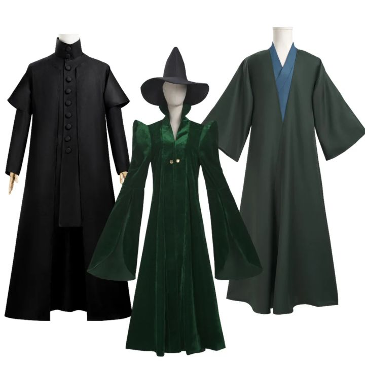 Professor Severus Snape Cosplay Costume Hogwarts School Black Cape ...