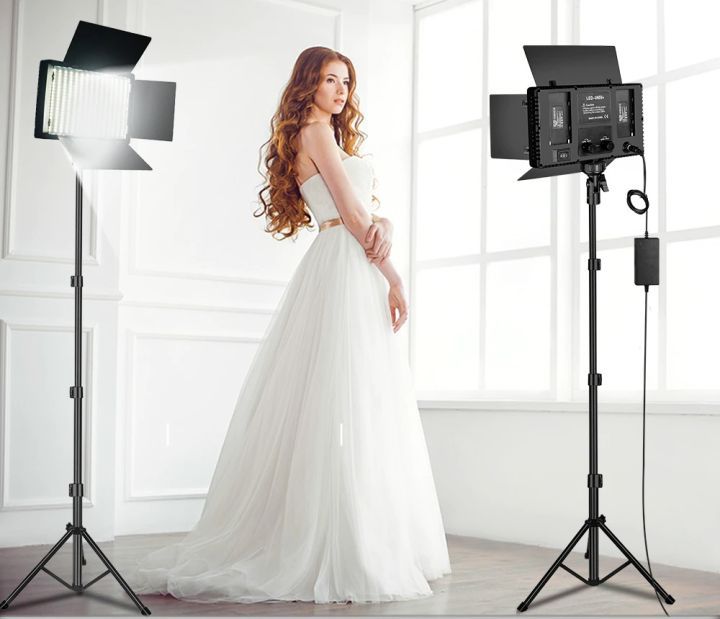 LED 600 Professional Video Light with Stand & Rechargeable Battery ...