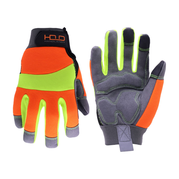 HANDLANDY Hi-vis Reflective Work Gloves, Anti Vibration Safety Gloves ...