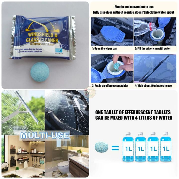 *2 Pcs Car Windshield Glass Washer Effervescent Tablets | Daraz.pk