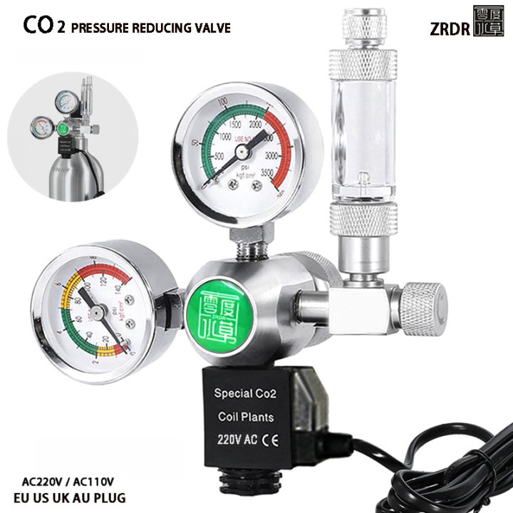 Aquarium DIY CO2 regulator Solenoid Bubble Counter CO2 control system reaction waterproof fish ...