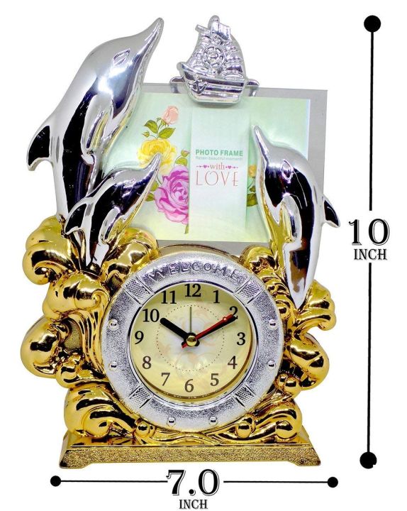 Dolphin Table Clock With Photo Frame | Daraz.com.np