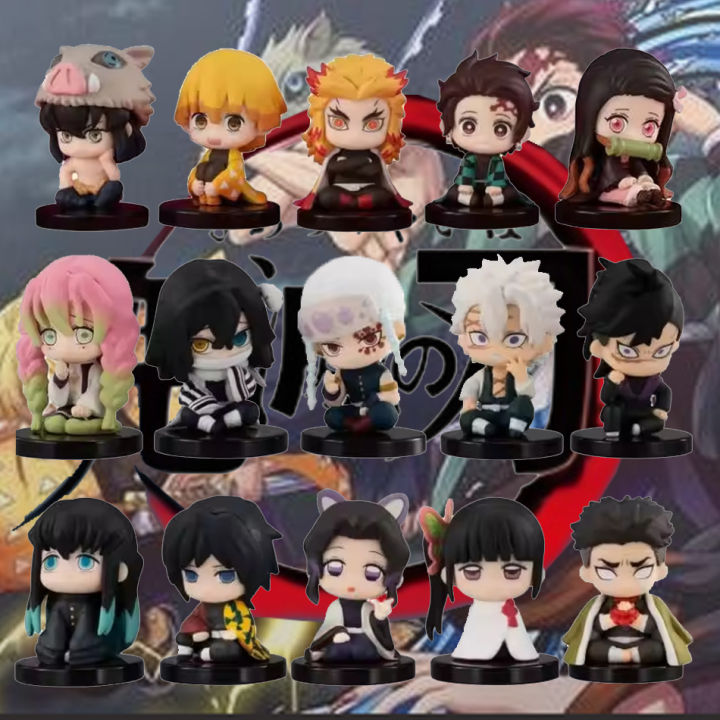 Anime Demon Slayer Figure Toy - Kimetsu No Yaiba Q Version - Sitting ...