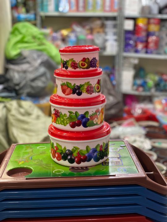 Pack of 4 Storage Box set of plastic food storage containers with lids ...