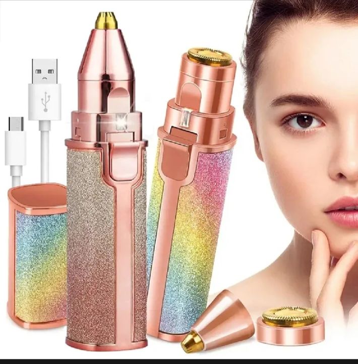 Chargeable Flawless 2 in 1 Eyebrow & Facial Hair removal machine ...