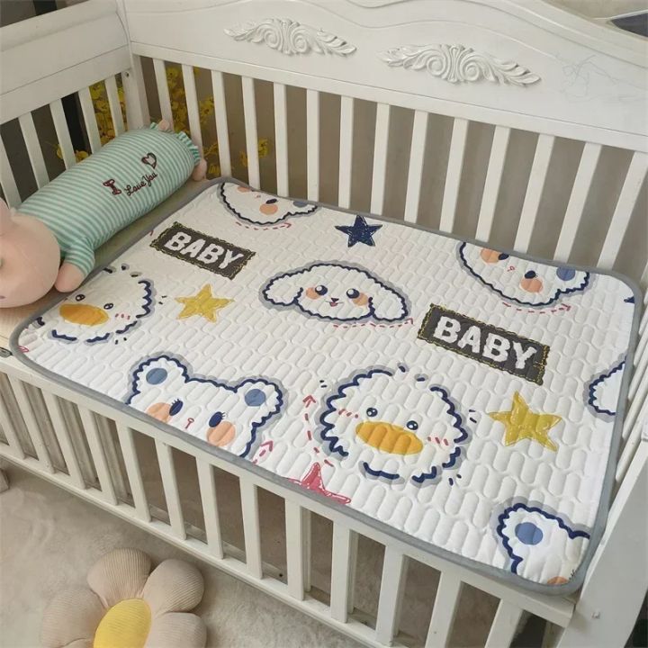 Washable Changing Mat Cartoon Newborn Waterproof Crib Pad Baby 5 Layers ...