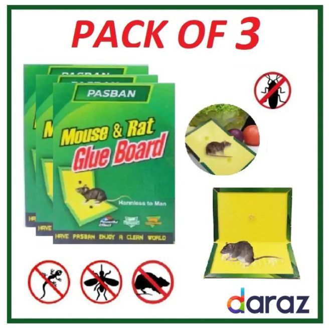 Pack Of 3 Mouse Glue Traps Sticky Mice strong glue Rat Trap Insect ...