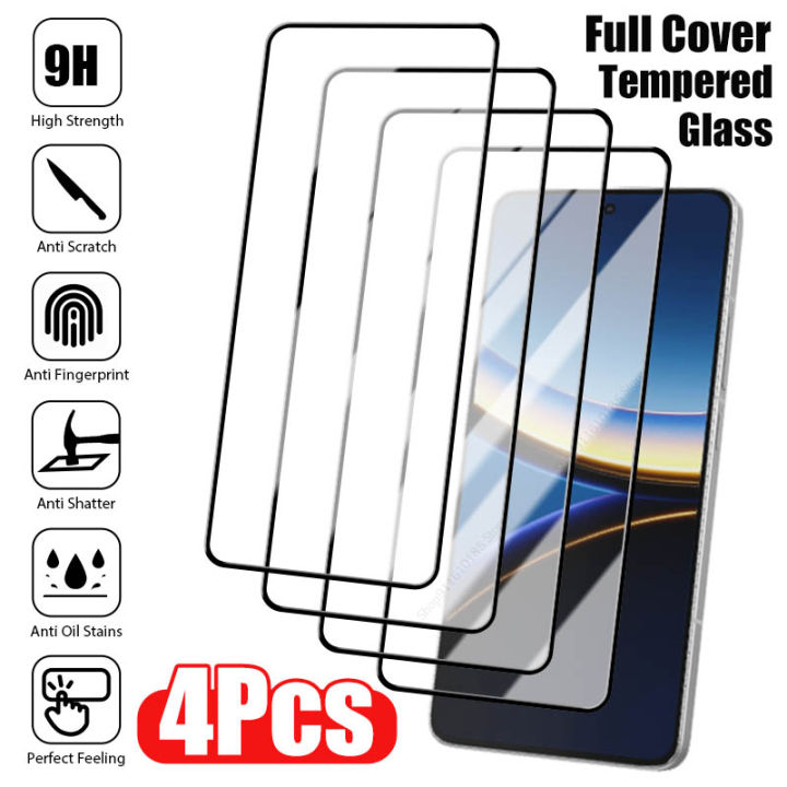 4PCS Full Cover Screen Protector For POCO X7 F7 F6 X6 M6 Pro Tempered ...