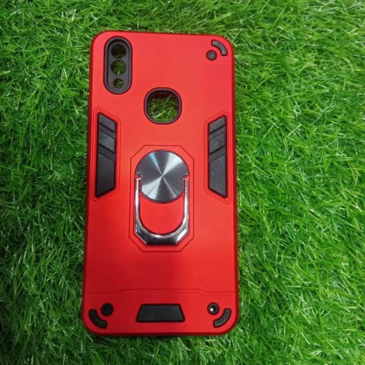 Vivo Y85/ V9 Shockproof Armor Back Cover Case with Magnet Holder and Car Ring Stand | Daraz.pk