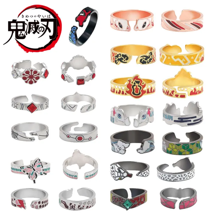 Anime Demon Slayer Kimetsu No Yaiba Ring Tanjirou Mitsuri Tokitou ...