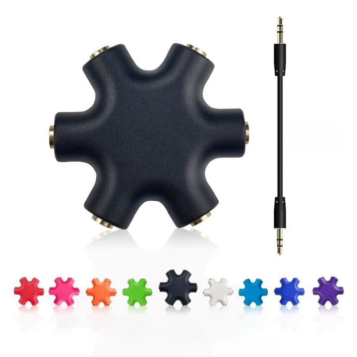3.5mm Audio Splitter with Adapter Cable 1 Male To 5 Female Earphone ...