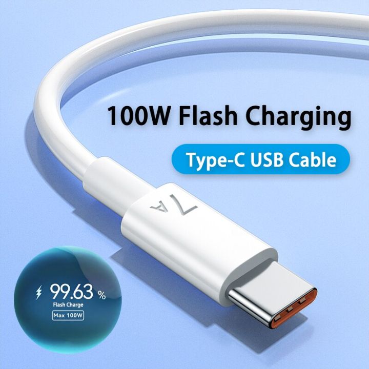 100W 7A Fast Charging USB Type C Cable for Xiaomi Redmi POCO Huawei ...