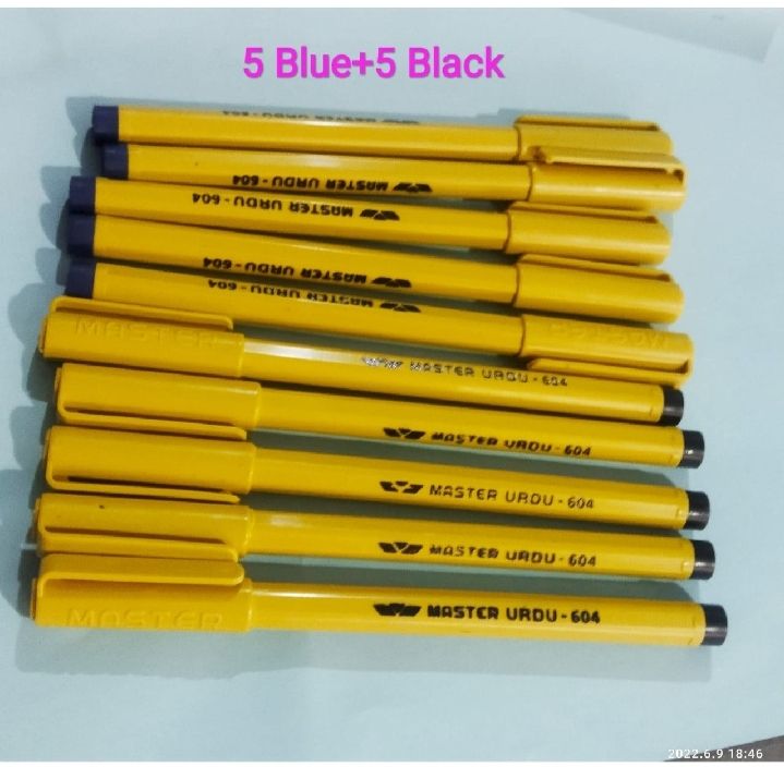 Pack of 10 Cut Markers (5Blue + 5Black) Calligraphy Markers Set for ...