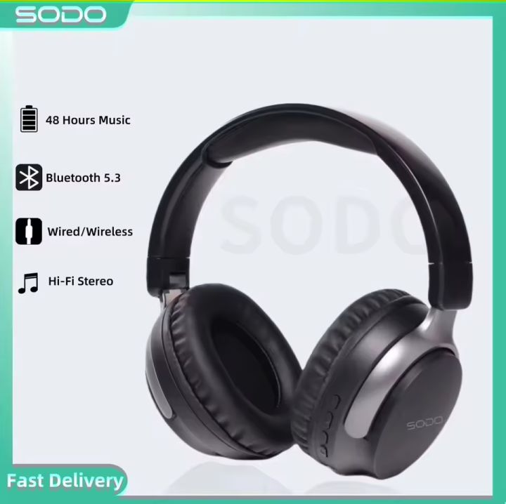 SODO SD-1103 Wireless Headphones – Bluetooth Headset, Deep Bass & Mic ...