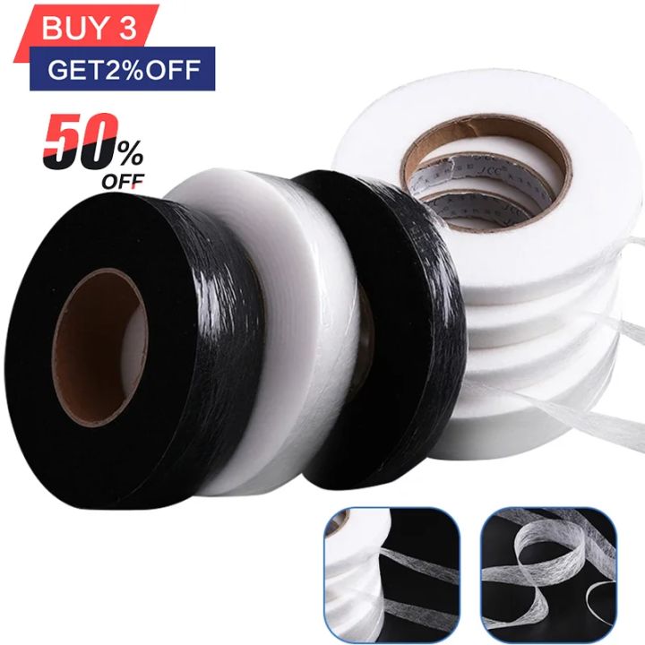 70Meters/Roll Double-sided Non-woven Interlining Adhesive Fabric Cloth Iron On Hem Tape ...