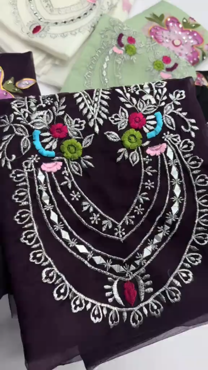 Heaven's Cart – 2 Pc Unstitched Fancy Dress for Women | Pure Organza ...