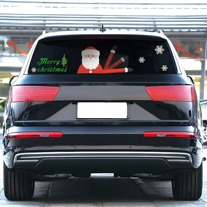 Car Rear Windscreen Christmas Stickers Father Christmas Rear Window ...