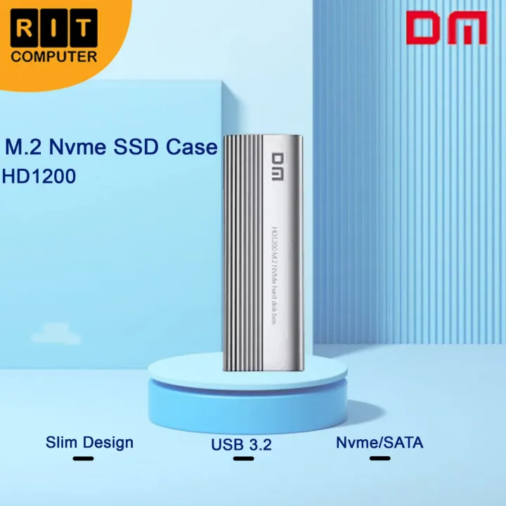 DM M.2 NVMe SSD Enclosure USB 3.1 Gen 2 Type-C (6 Gbps) HDD Enclosure ...