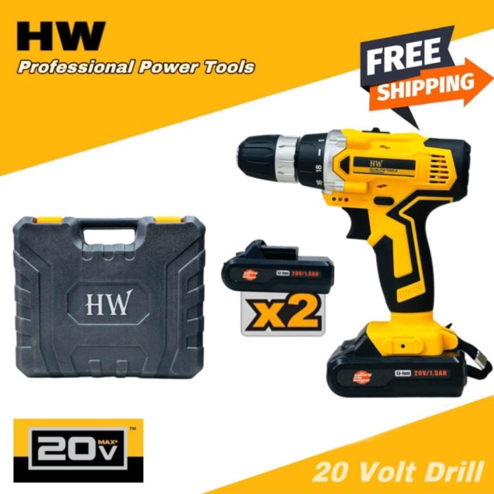 HW 20V Cordless Drill Machine - HW 20 Volts Cordless Charger Drill ...