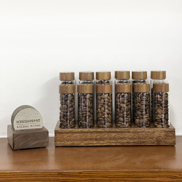 Coffee Beans Storage Container Tube Display Rack Tea Bottle Glass ...