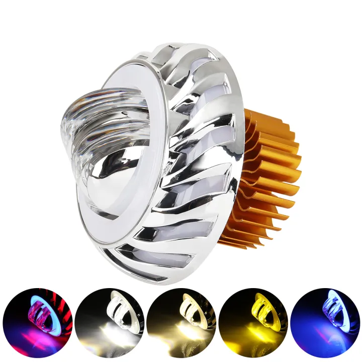 Motorcycle Headlight LED Angel Devil Eyes Flash Headlight Projector ...