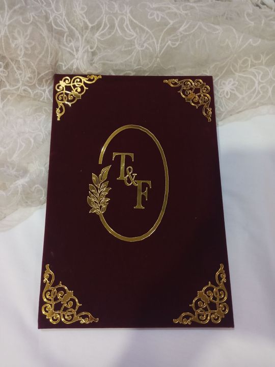 customized nikkahnama booklet.Decorated with acrylic motifs .wedding ...