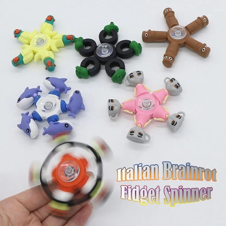 Italian Brainrot Tralalero Tralala Ballerina Five-bead soft rubber fingertip spinner finger ...