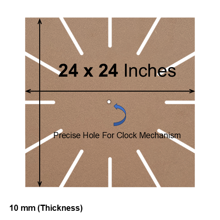 MDF Clock Base | 24 x 24 Inches | 10mm Thick MDF Clock Base for Resin ...