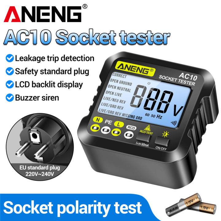 Socket Tester Plug Detector Zero Line Plug Polarity Phase Check Phase ...