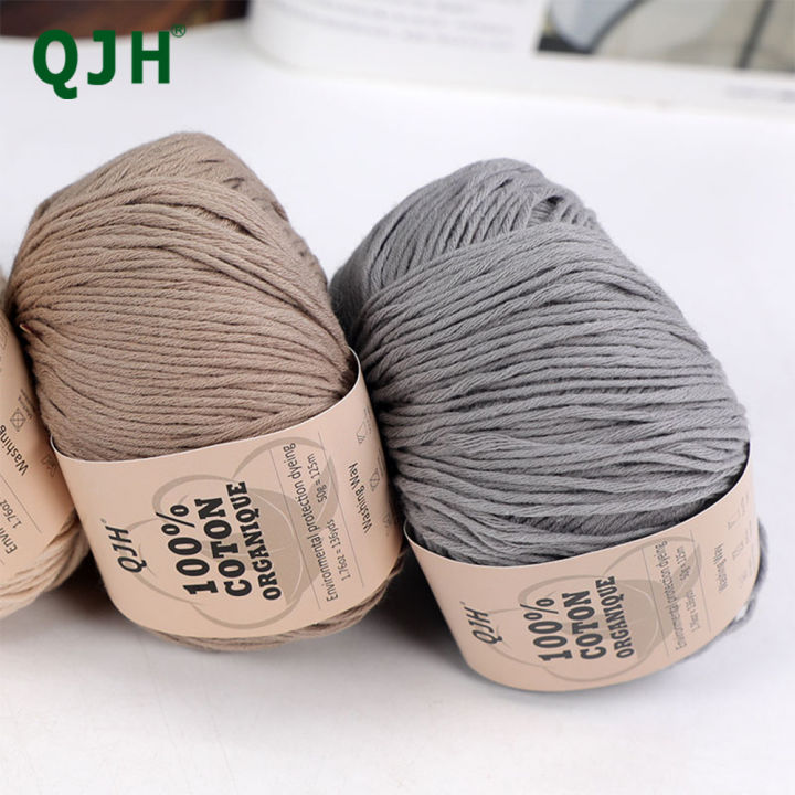 QJH 100% Organic Cotton Yarn, Yarn for Knitting, Crocheting and Crafts ...